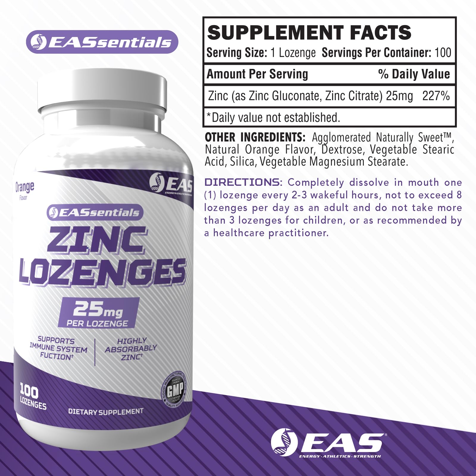 orange flavor zinc lozenges for adults
