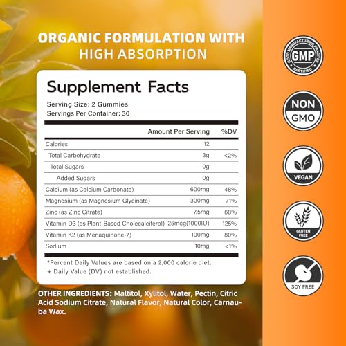 Orange flavored magnesium supplements for energy
