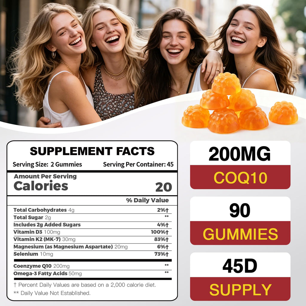Orange flavour CoQ10 supplements