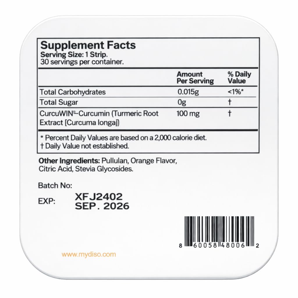 orange flavour curcumin strips
