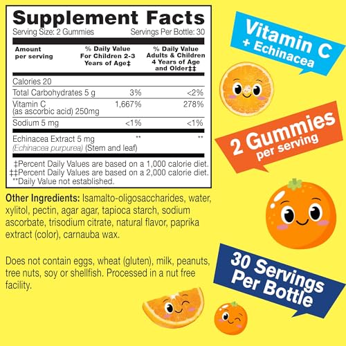 orange flavour echinacea gummies for kids