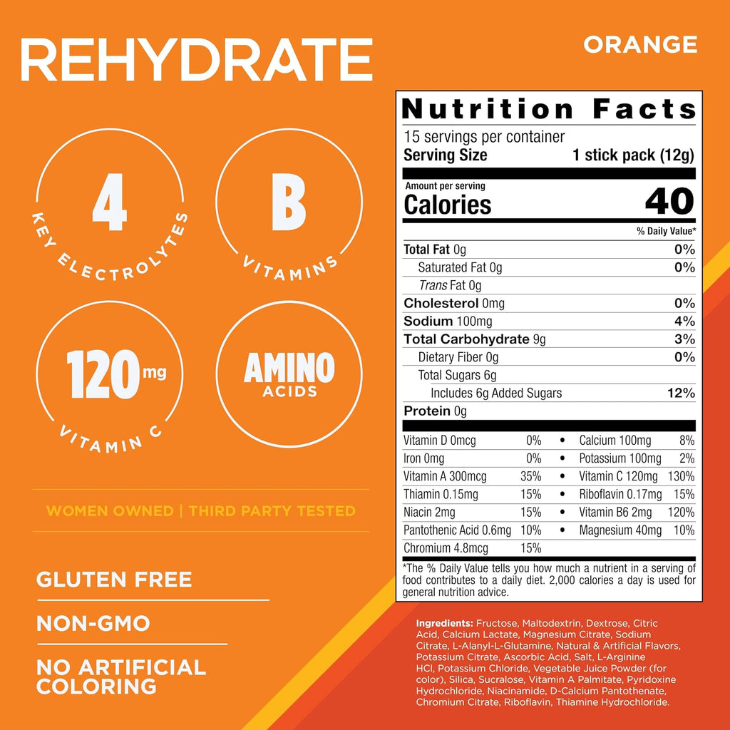 orange flavour electrolyte drink sticks