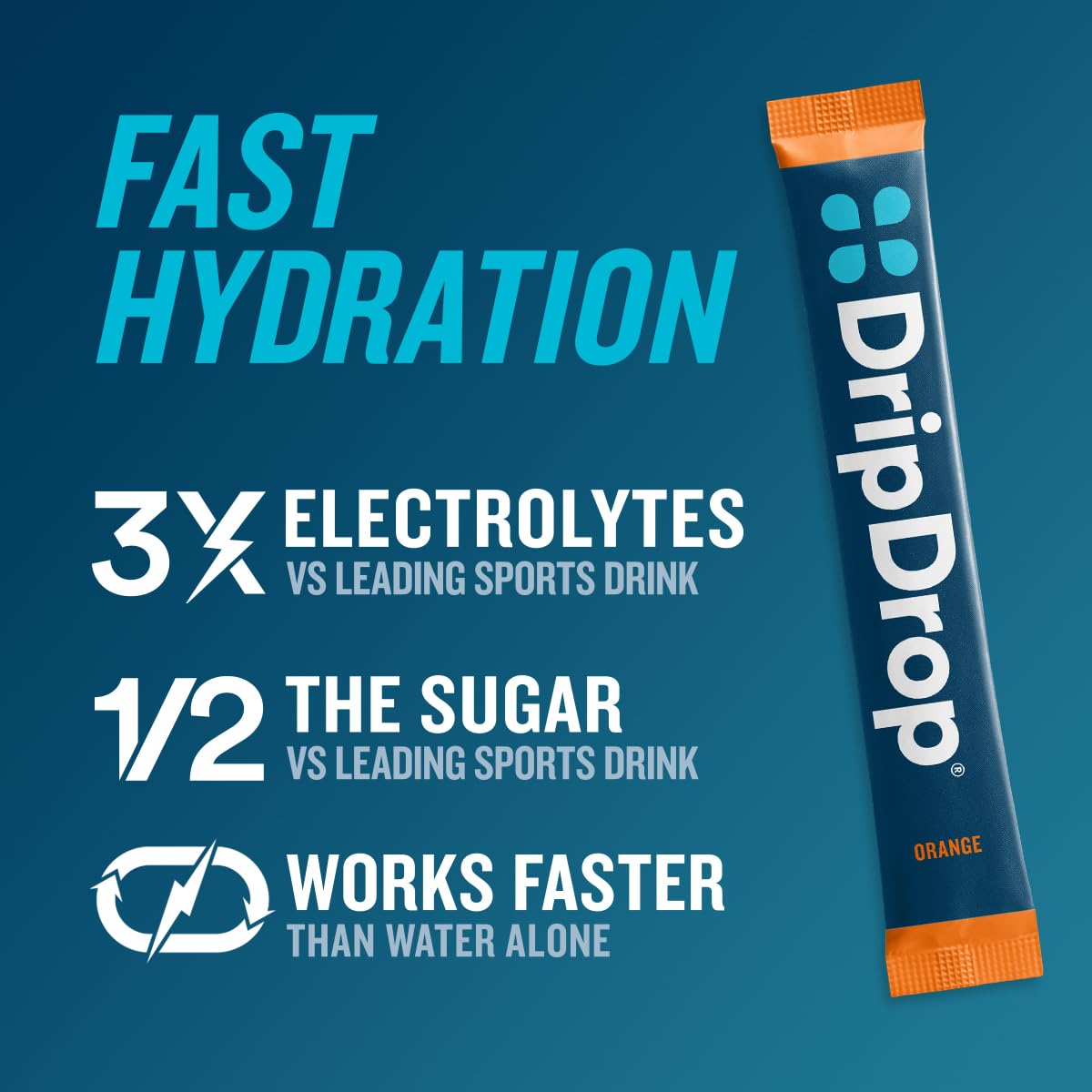 Orange flavour electrolyte powder packets