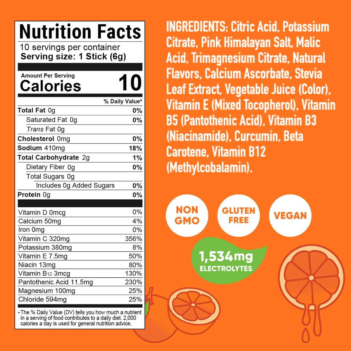 orange flavour electrolyte powder packets