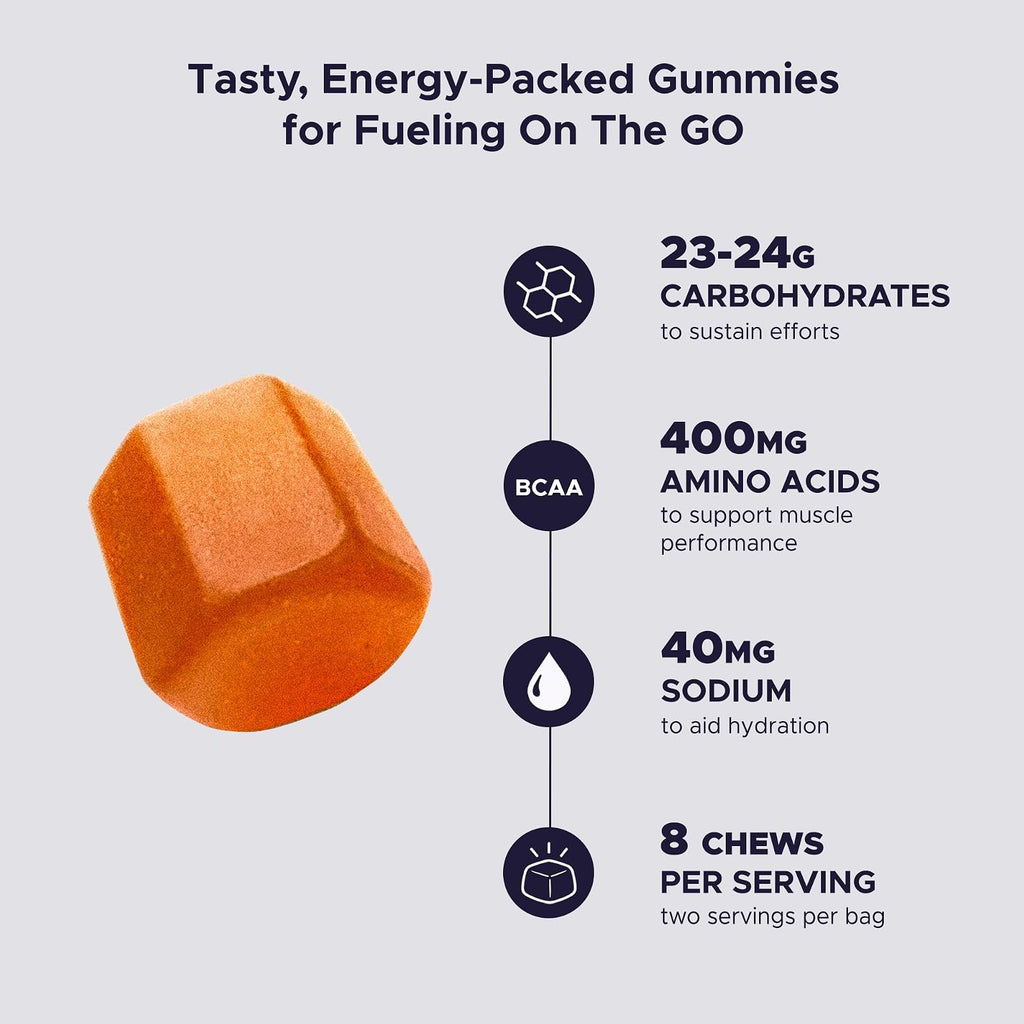Orange flavour energy chews pack