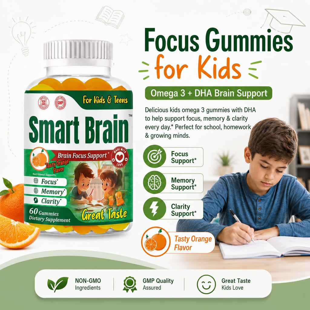 orange flavour kids vitamins gummies