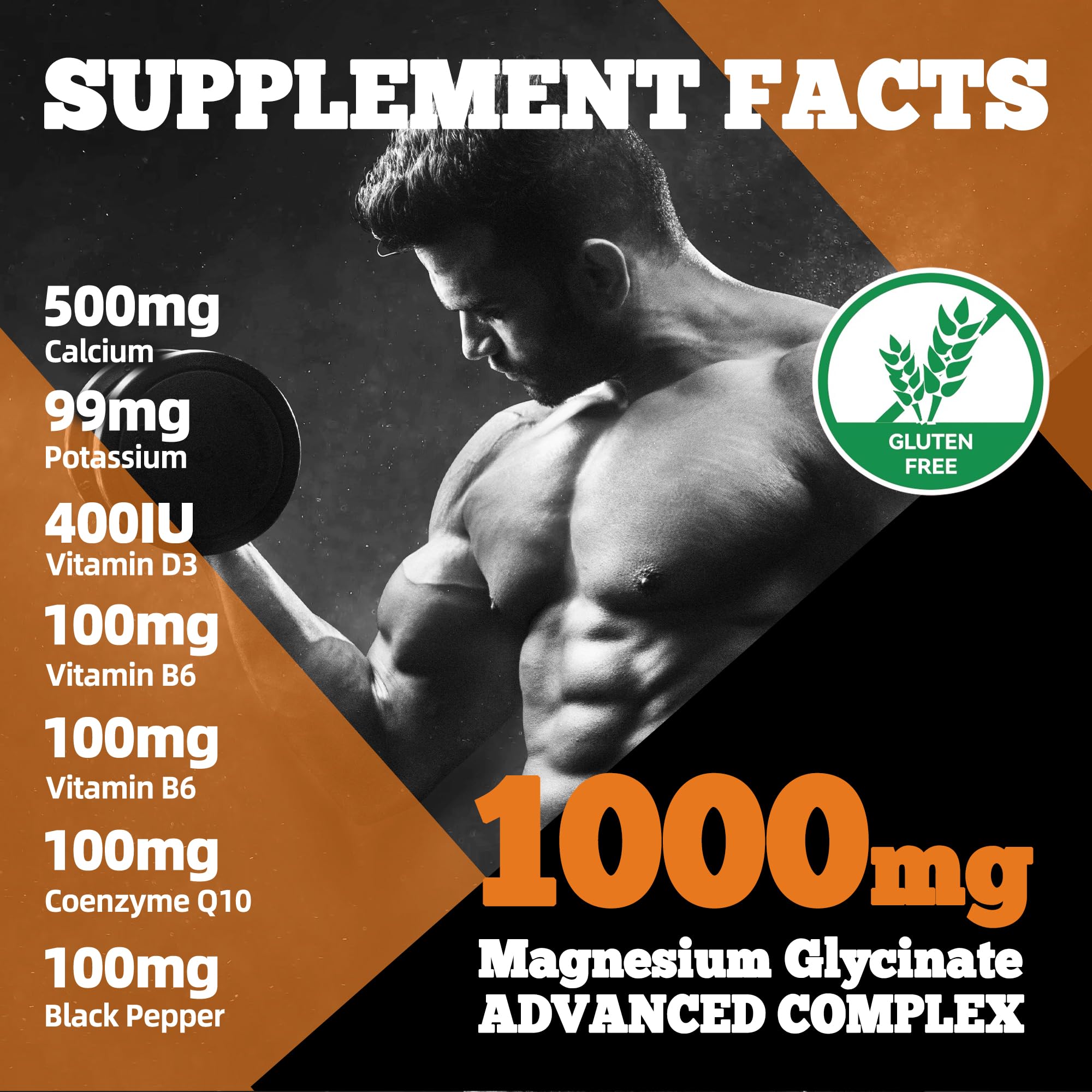 orange flavour magnesium glycinate supplement