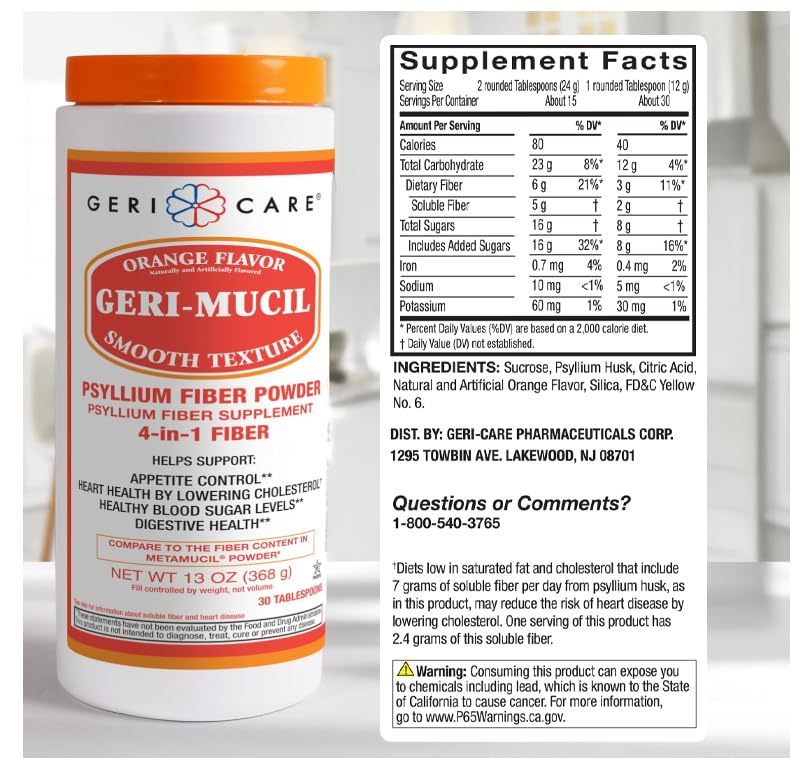 orange flavour psyllium husk supplement