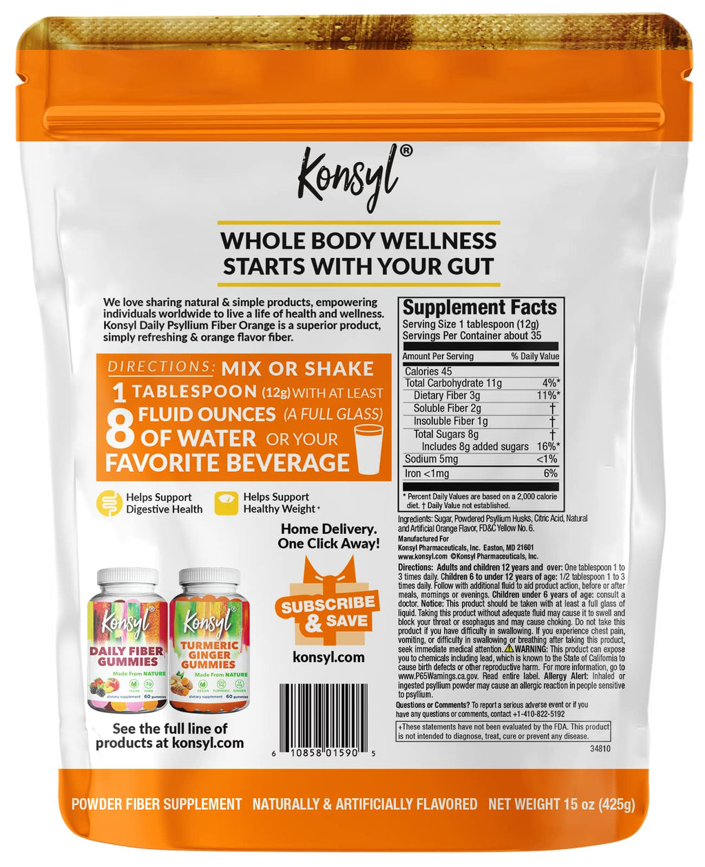 orange flavour psyllium husk