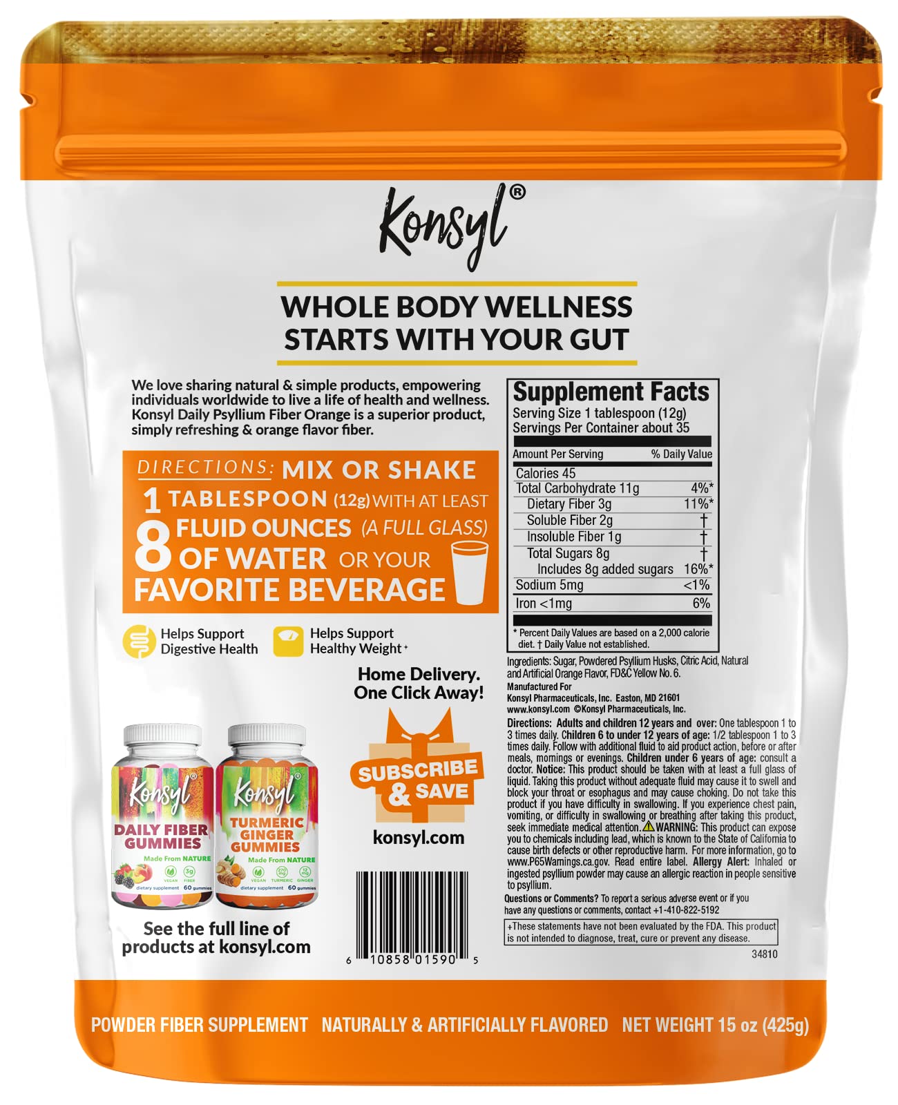 orange flavour psyllium husk