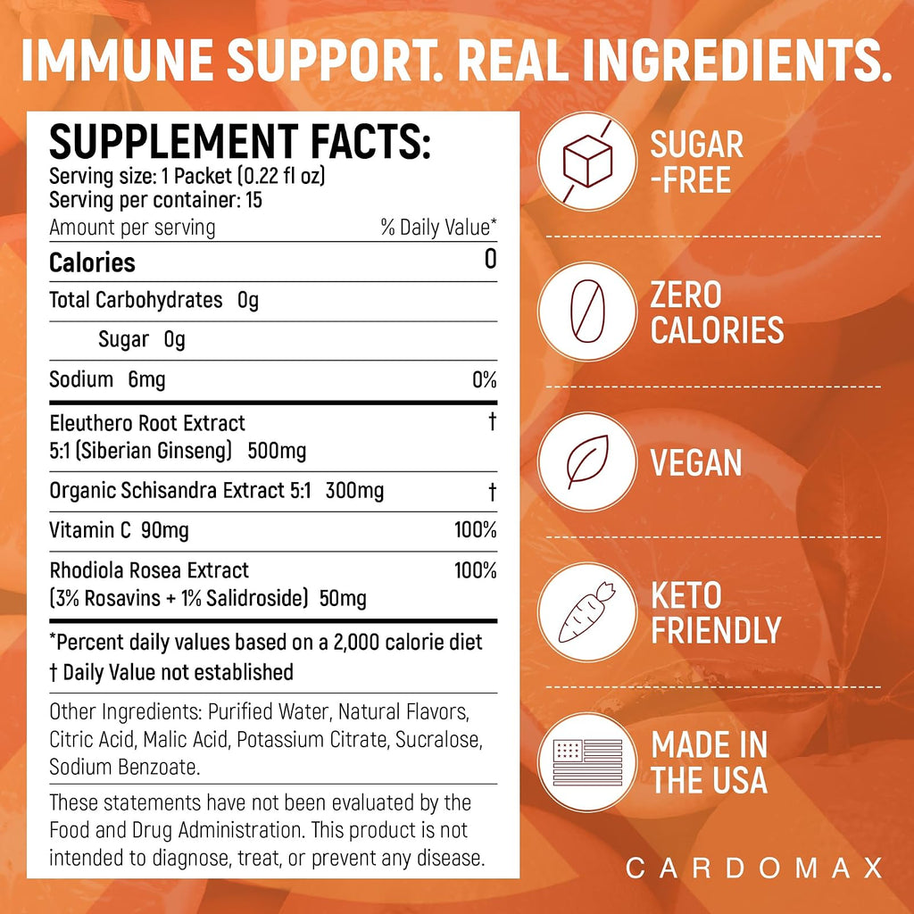Orange flavour vitamin C packets