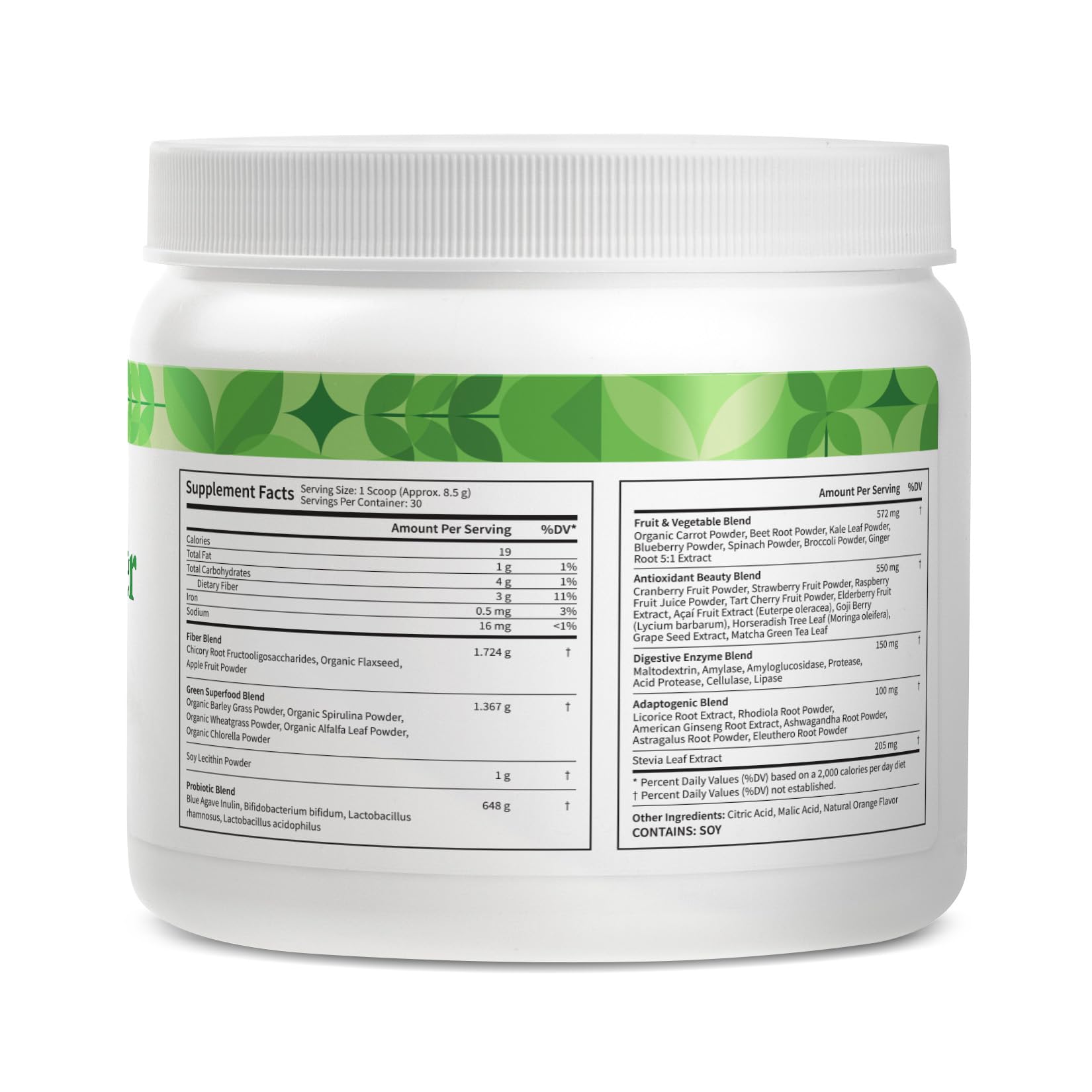 orange flavour wellness greens powder