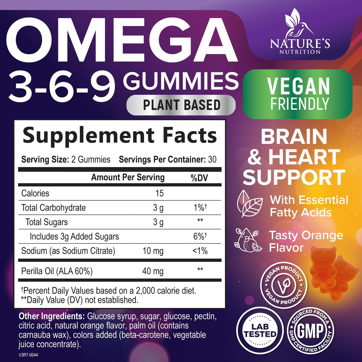 orange flavoured omega supplement gummies