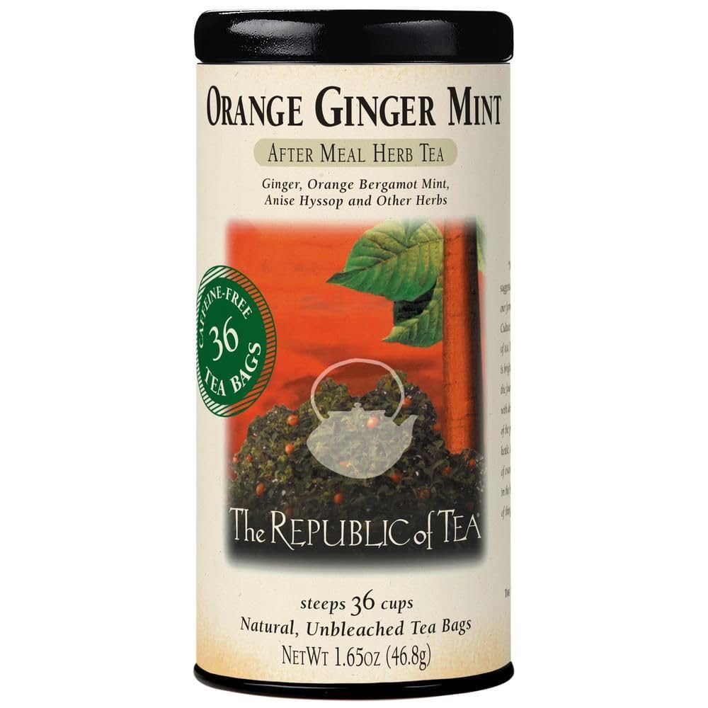 Orange ginger mint herbal tea bags