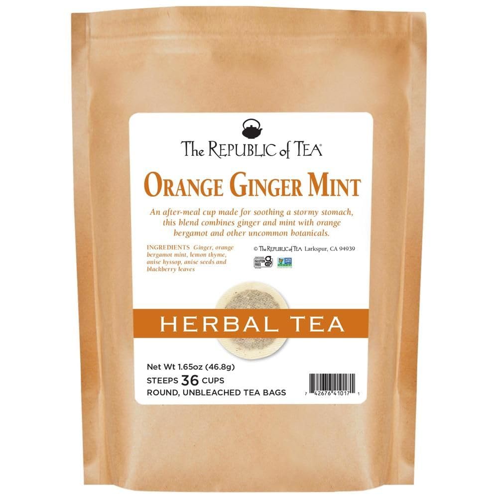 Orange ginger mint herbal tea bags