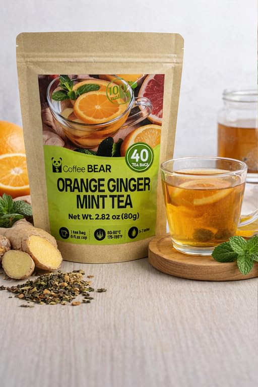 Orange ginger mint tea bags