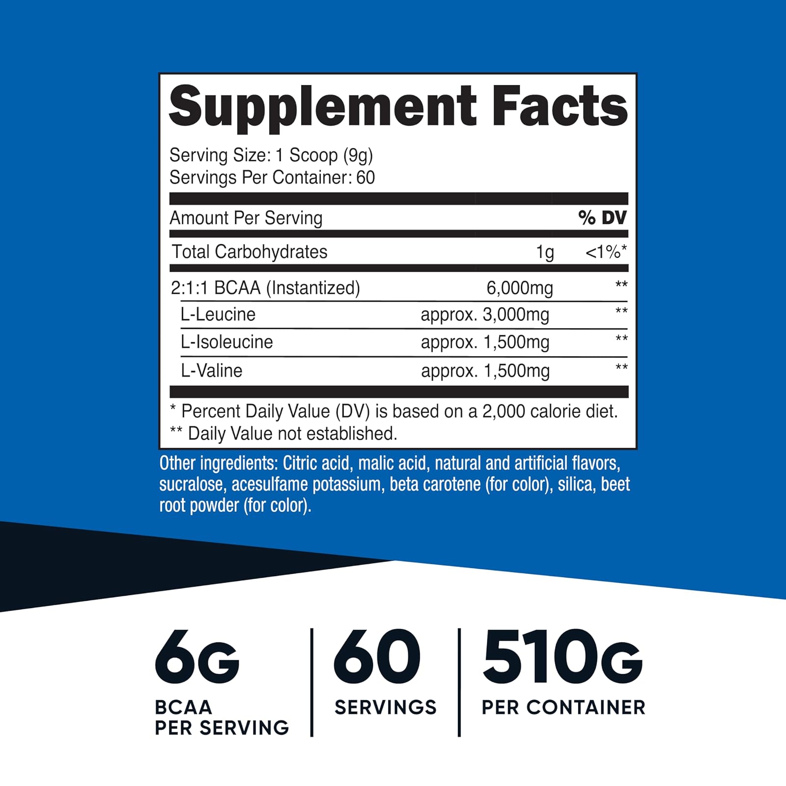 Orange mango BCAA amino acids supplement