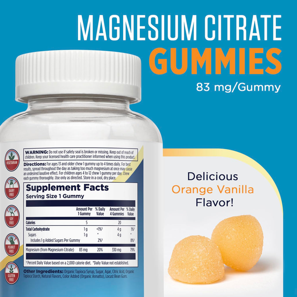 Orange vanilla magnesium gummies for sleep