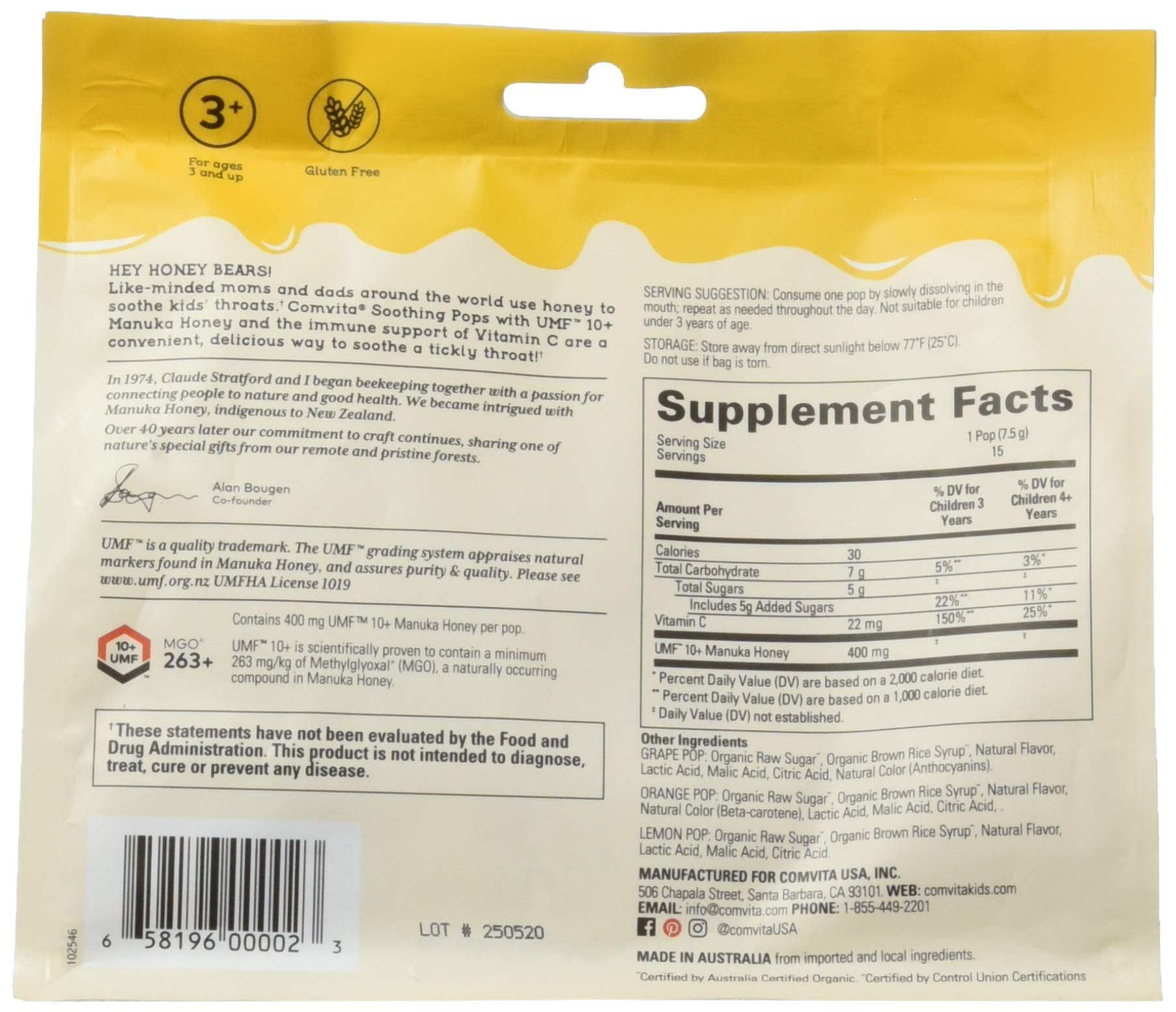 orange vitamin pops for children's health