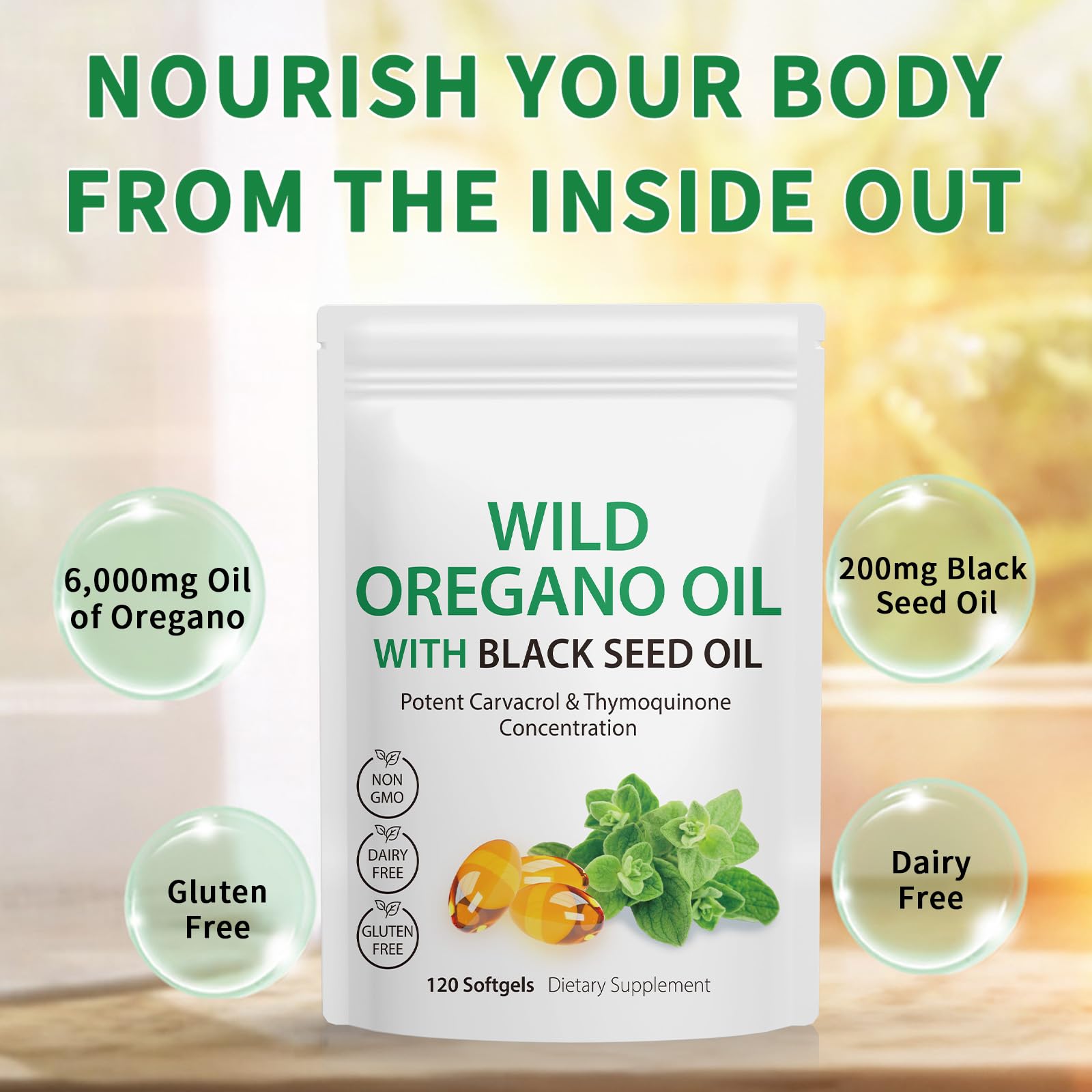 Oregano and black seed oil blend