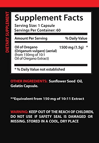 Oregano and black seed oil supplement