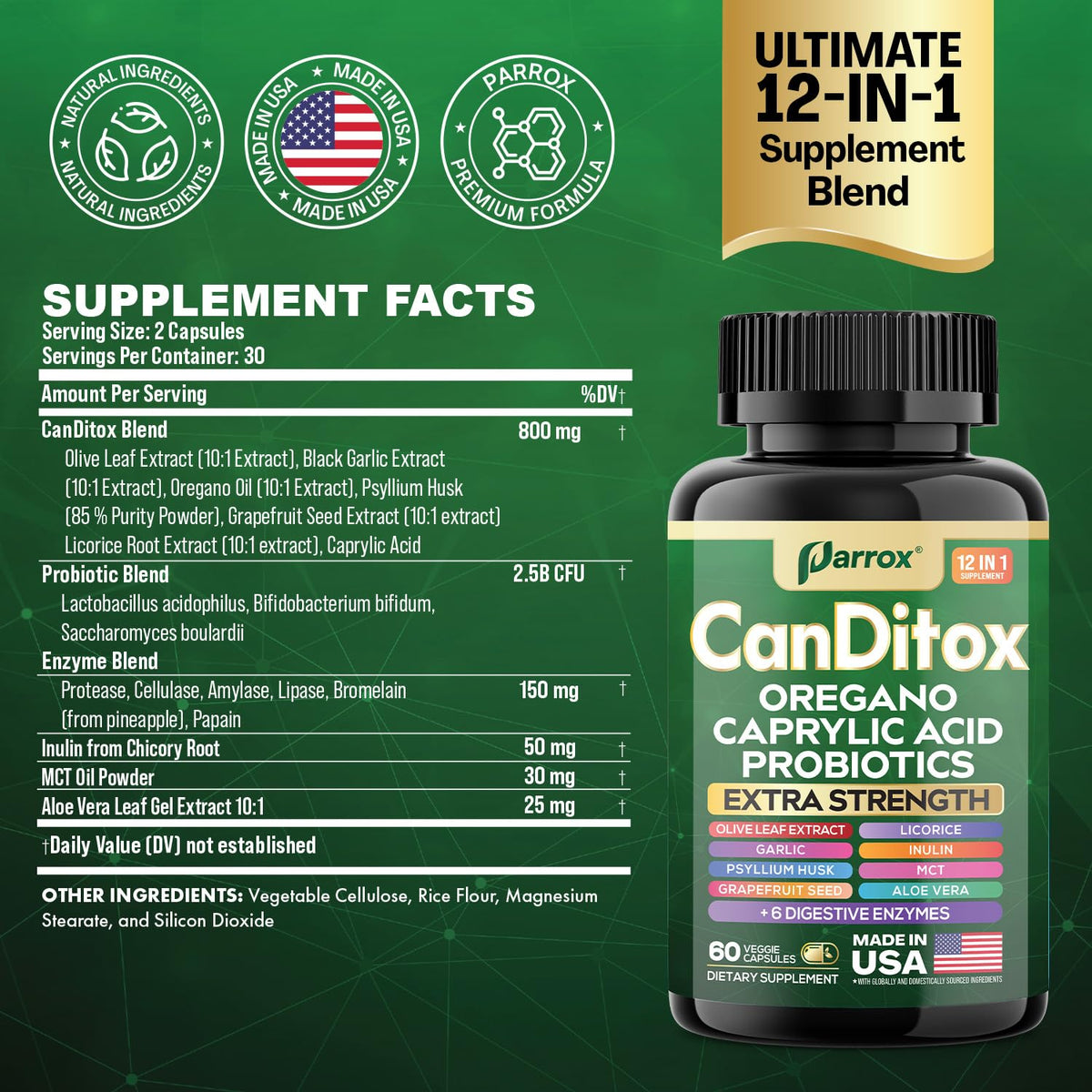 Oregano capsules for detoxification