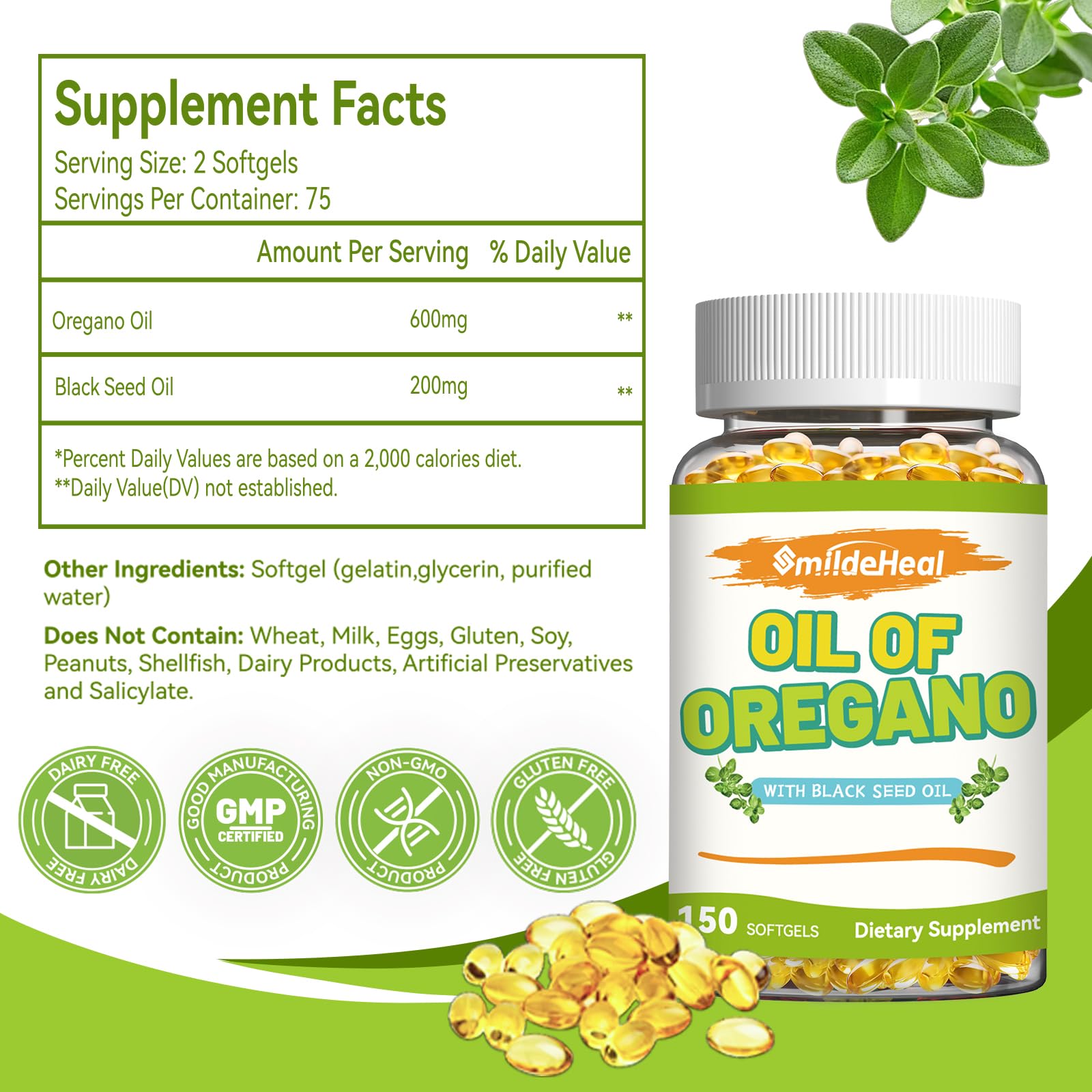 Oregano oil capsules for everyday use