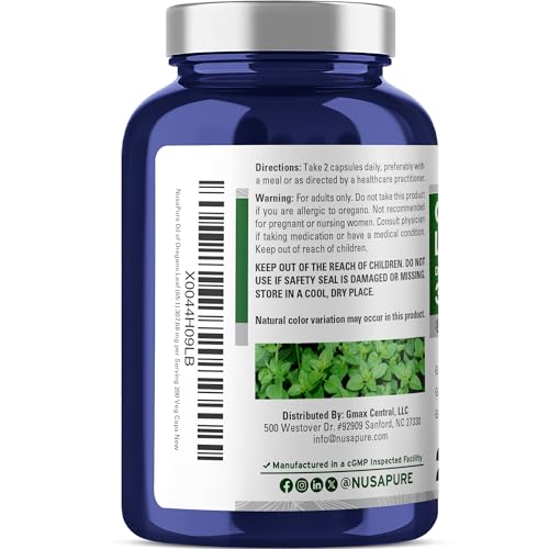 Oregano oil capsules for natural relief