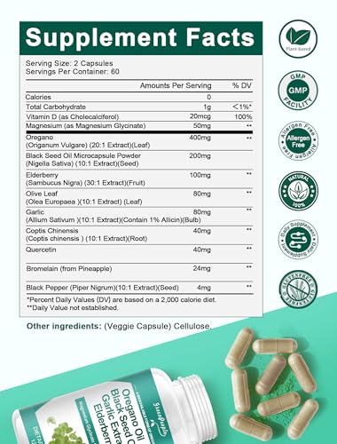 Oregano oil capsules for parasite protection