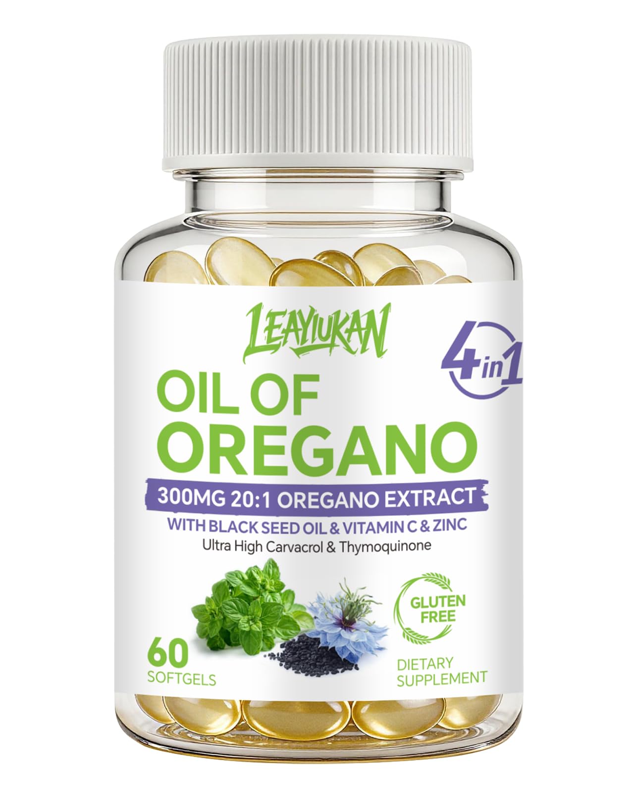 Oregano oil softgels for immunity