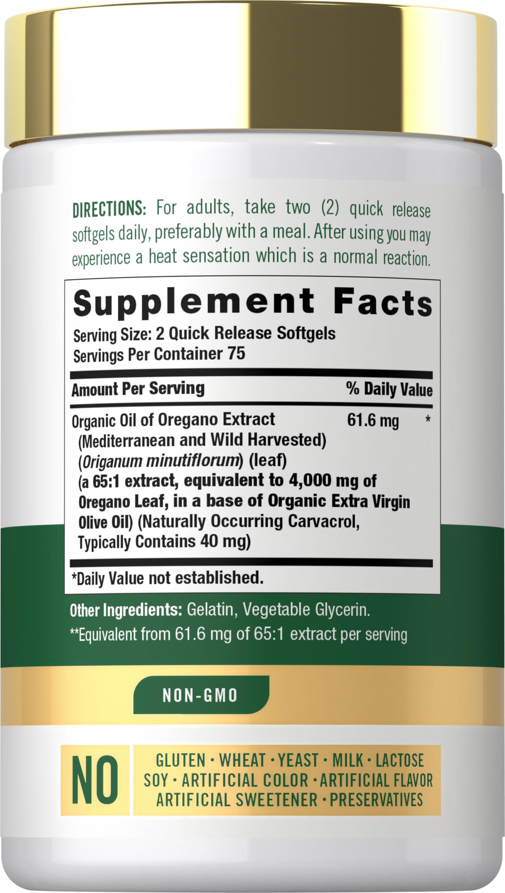 Oregano oil with carvacrol for health