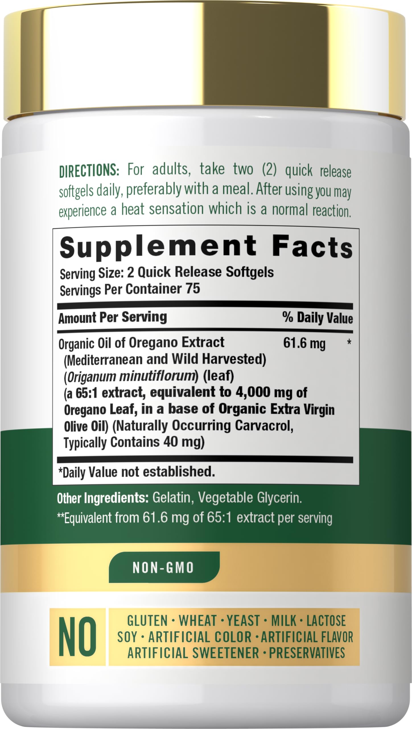 Oregano oil with carvacrol for health