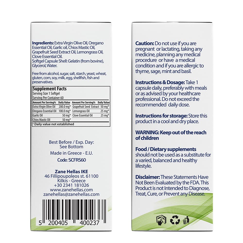 Oregano softgels for immune support