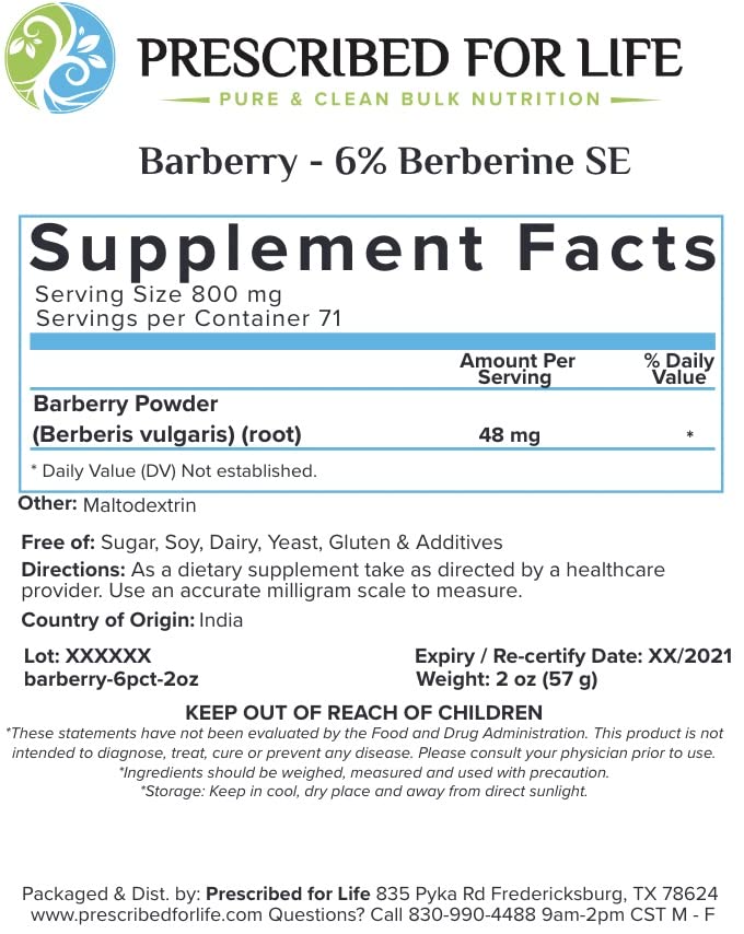 Oregon grape root supplement