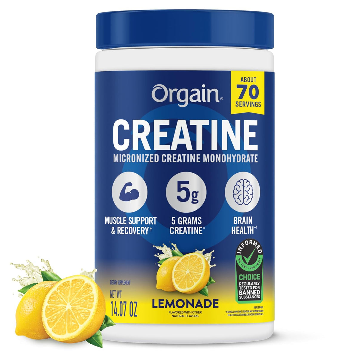 Orgain creatine monohydrate lemonade flavour