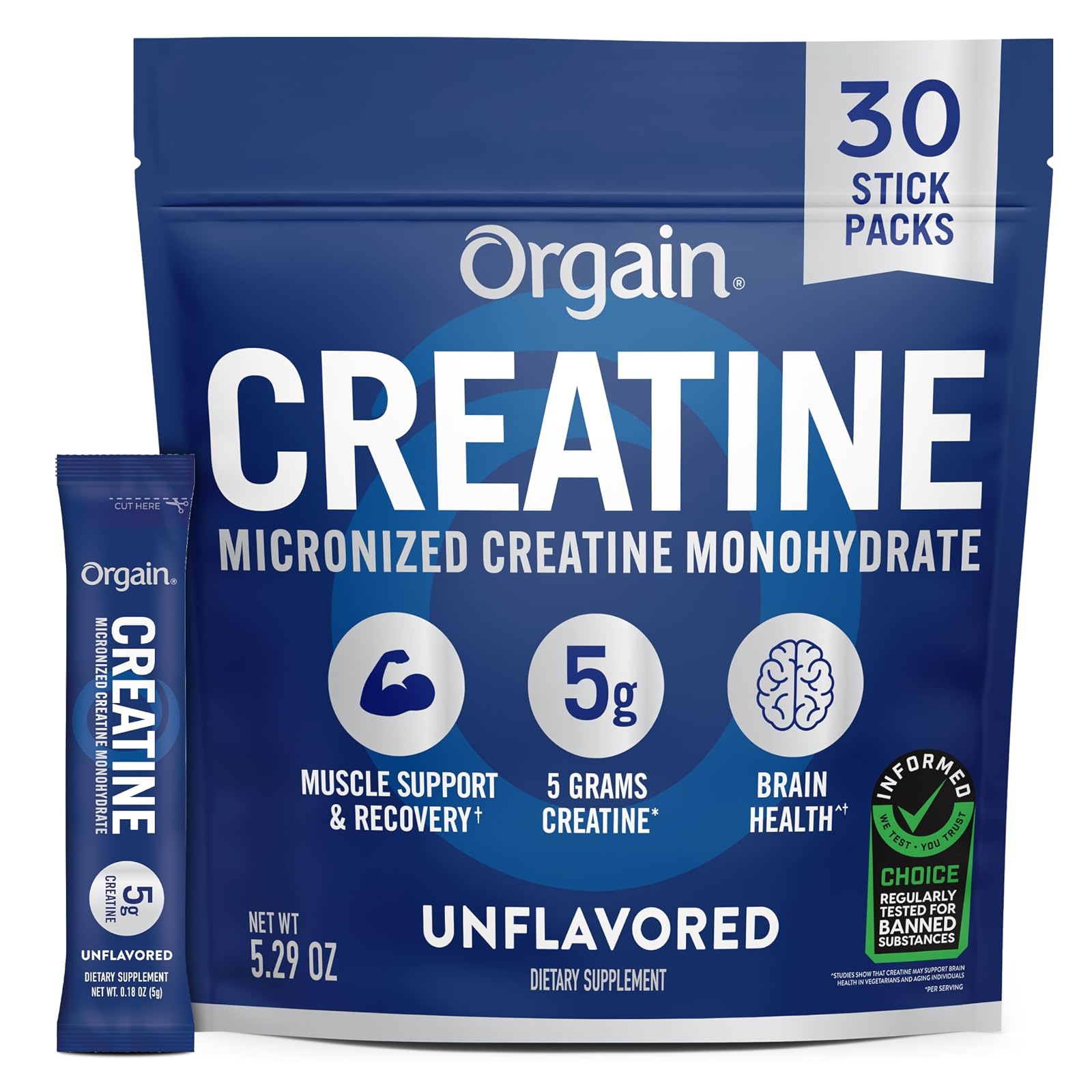 Orgain creatine monohydrate powder sticks