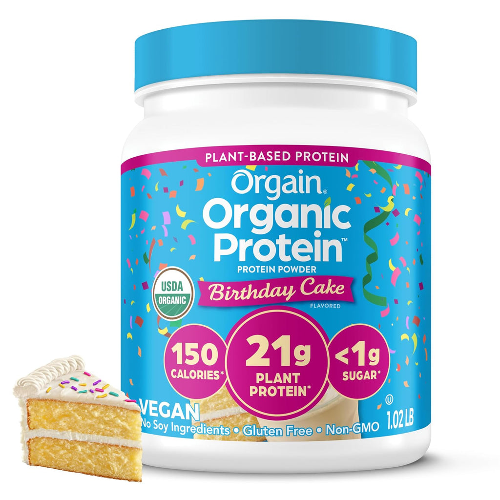 Orgain vegan protein powder birthday cake