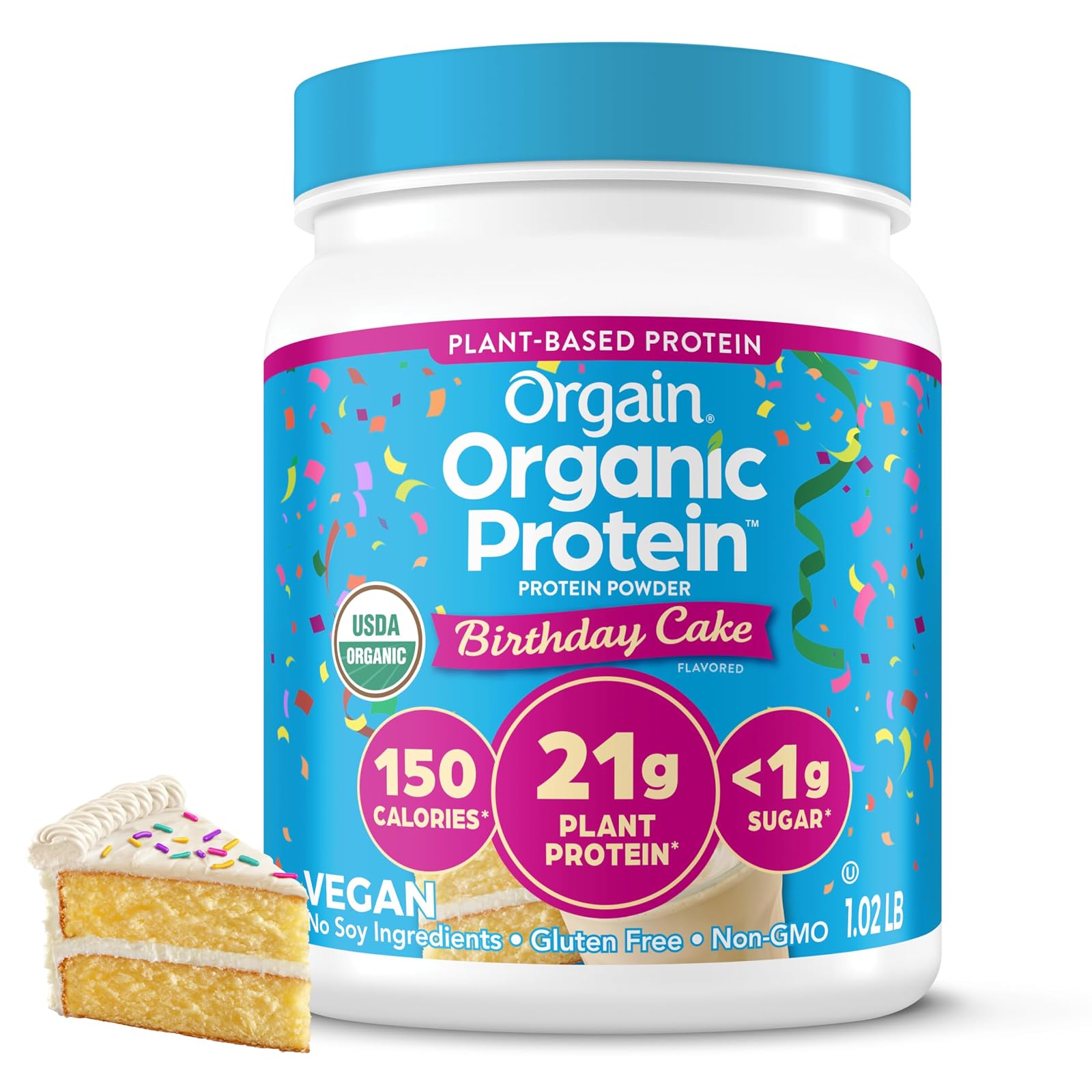 Orgain vegan protein powder birthday cake