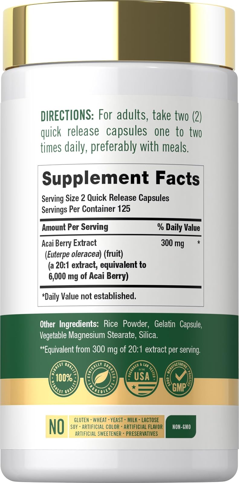organic acai berry supplement capsules