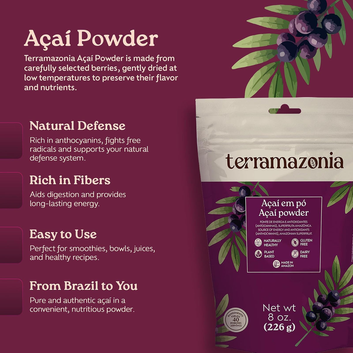 organic Acai Powder for smoothies