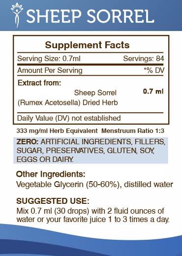 Organic adaptogen Sheep Sorrel tincture