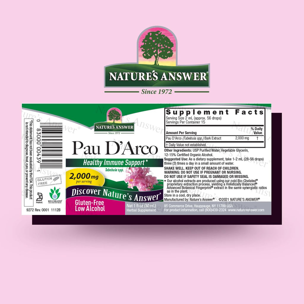 organic alcohol infused Pau D'Arco