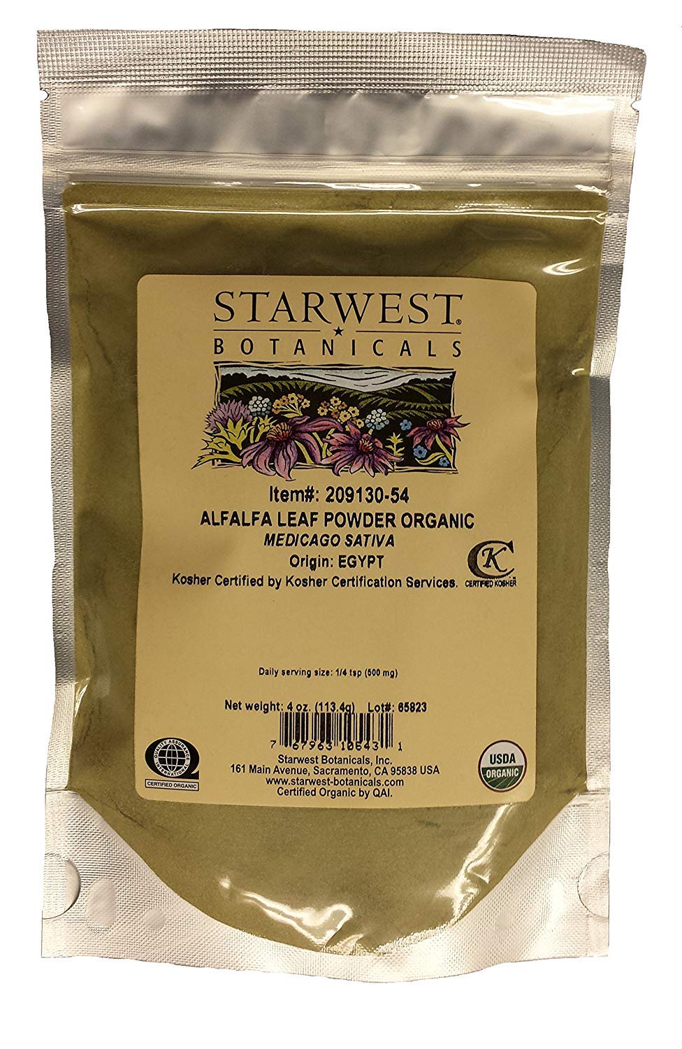 Organic alfalfa leaf powder for smoothies