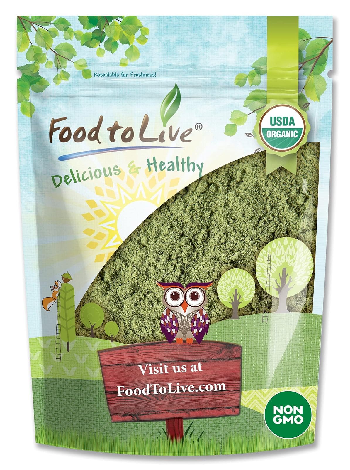 Organic alfalfa powder for smoothies