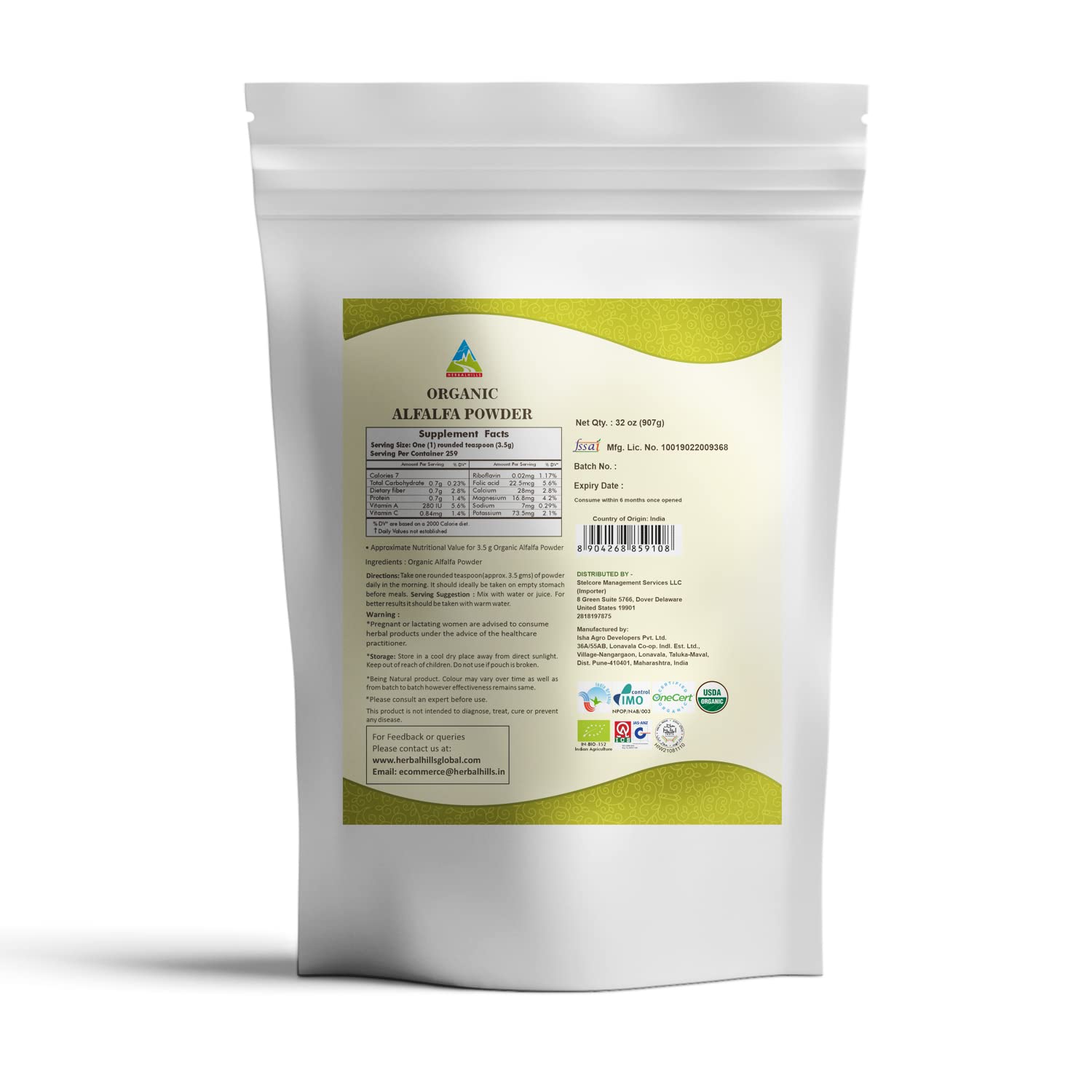 organic alfalfa powder for wellness
