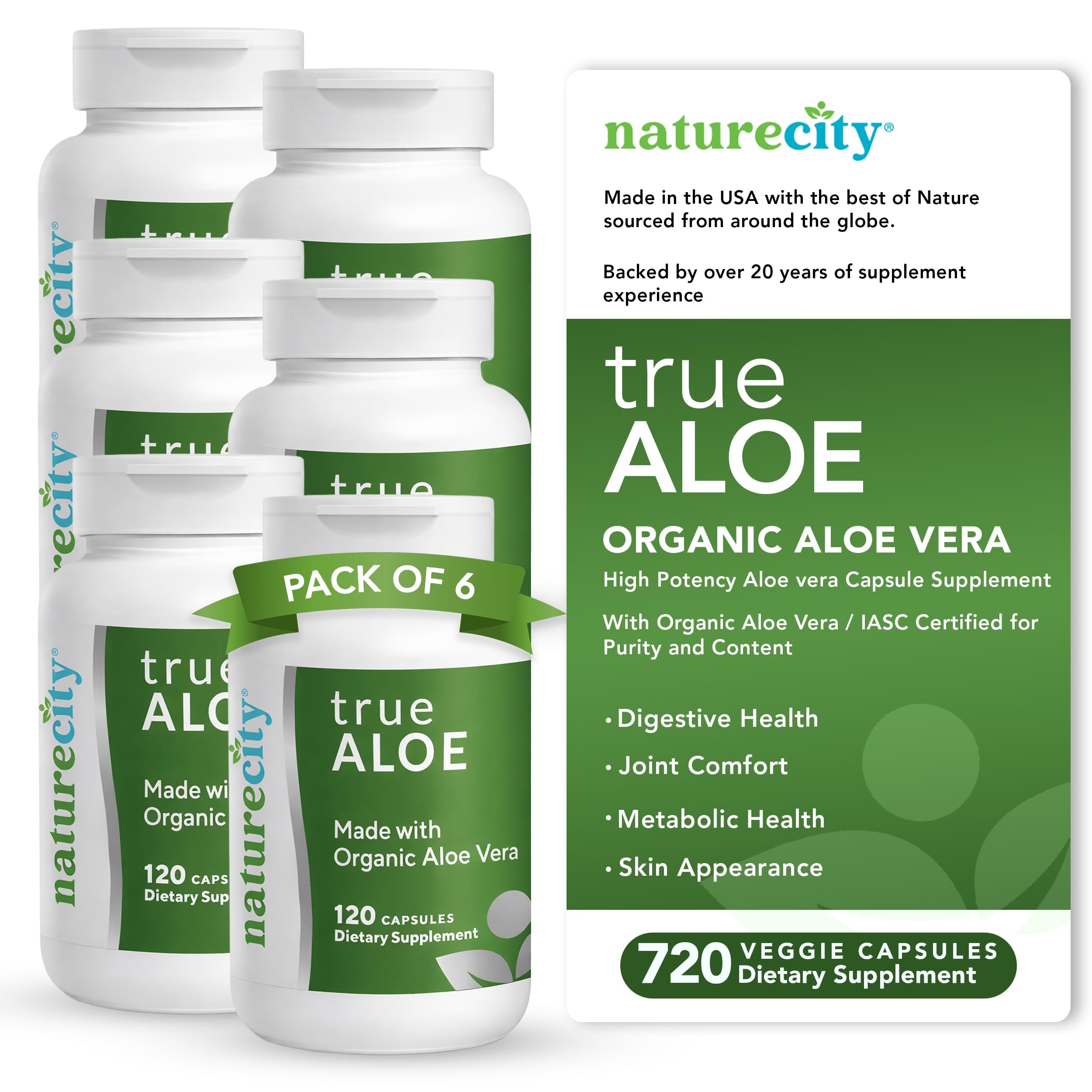 organic aloe vera capsules for health