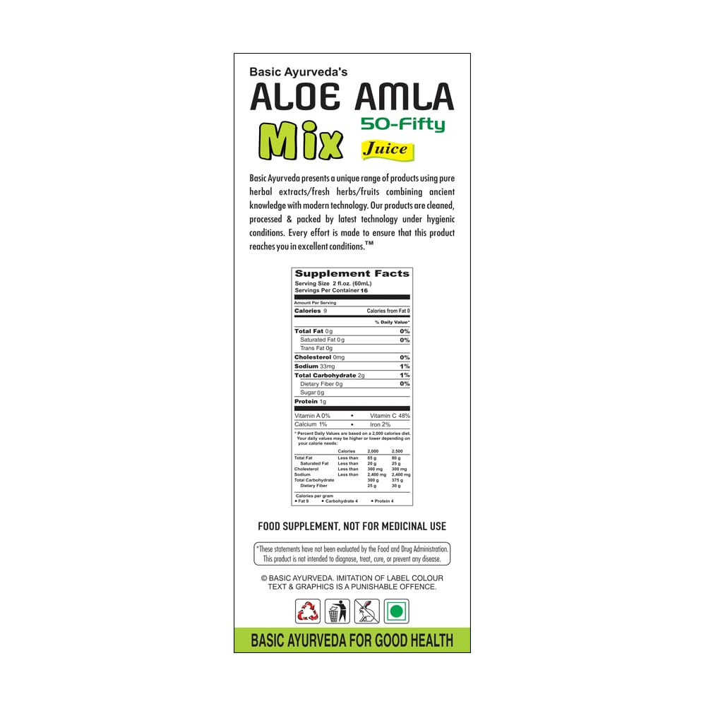 organic aloe vera health tonic