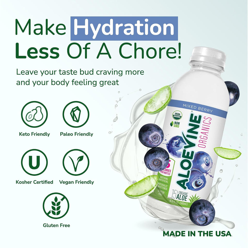 Organic aloe vera juice for wellness