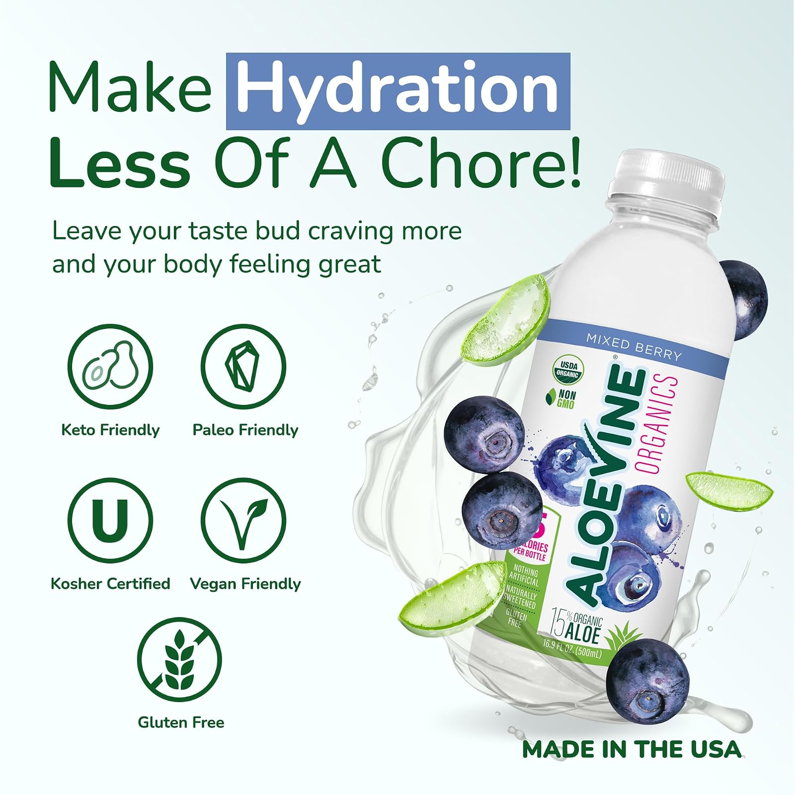 Organic aloe vera juice for wellness
