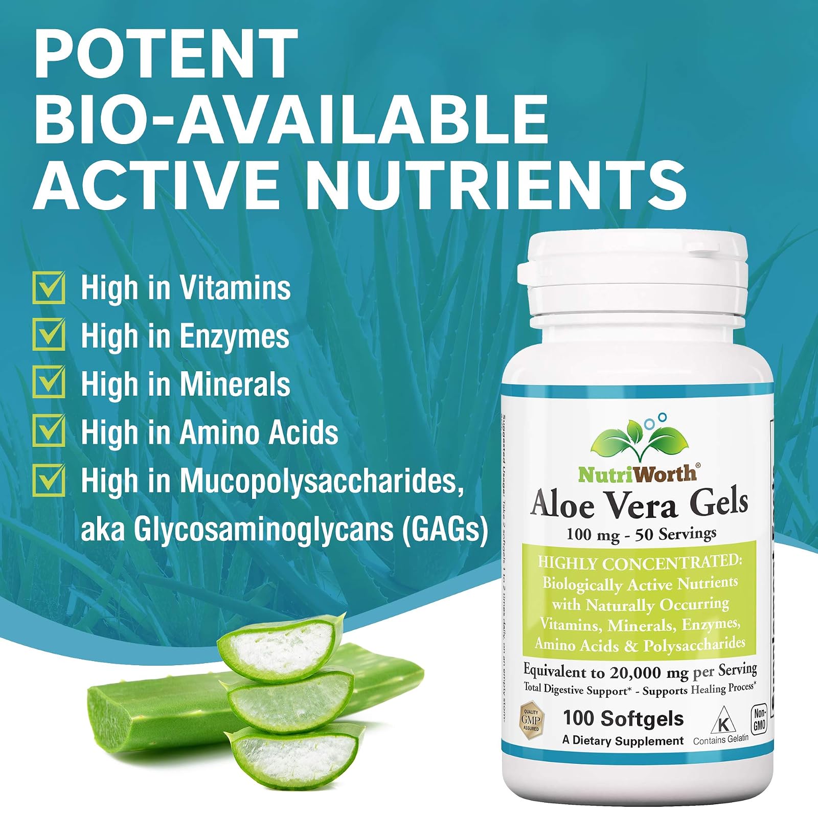 Organic Aloe Vera supplement for skin health
